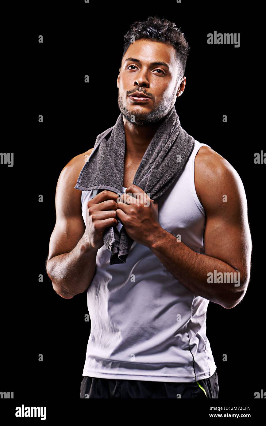 Male athlete with towel around his neck hi-res stock photography and ...