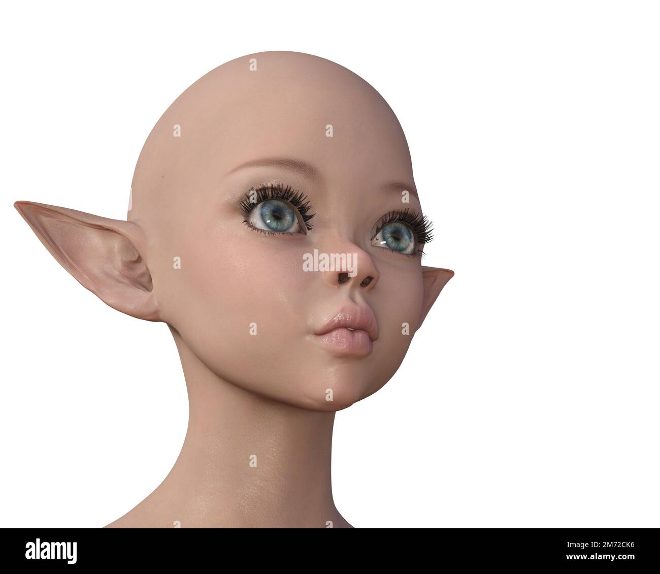 3d render. Portrait of an elf on a white background Stock Photo - Alamy
