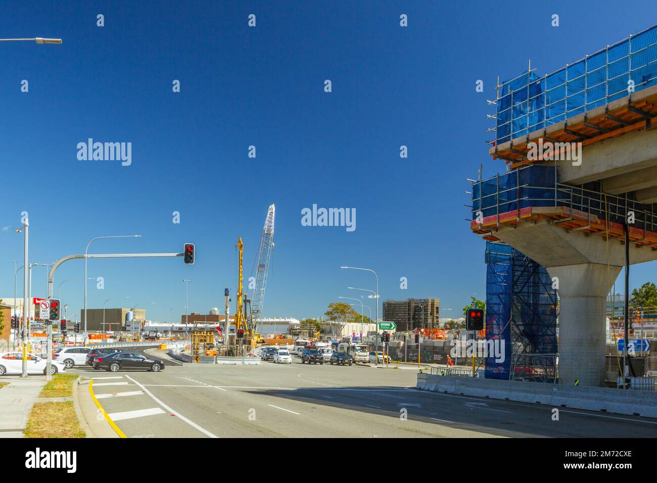 Construction of the 'Sydney Gateway' road expansion and overhead ...