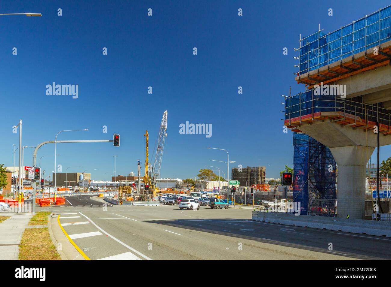 Construction of the 'Sydney Gateway' road expansion and overhead ...