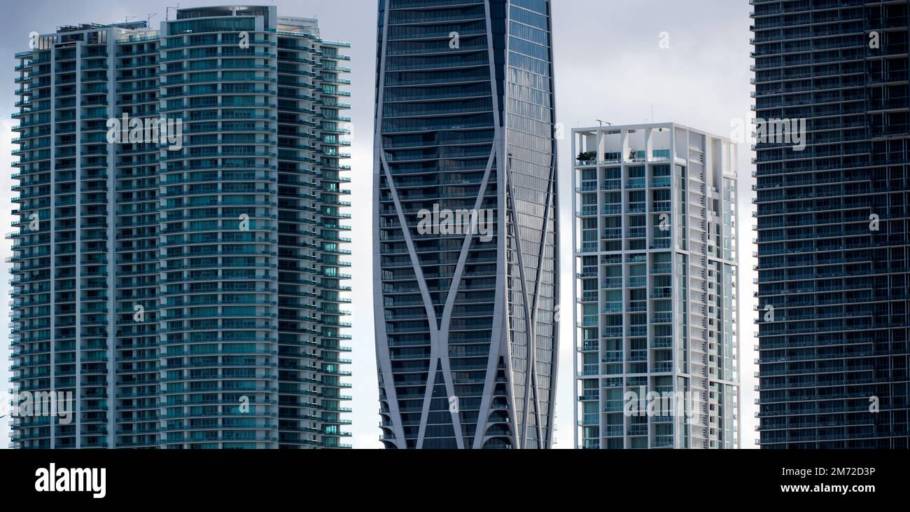 Miami downtown. Miami cityscapes. Skyscraper buildings in Miami Stock ...