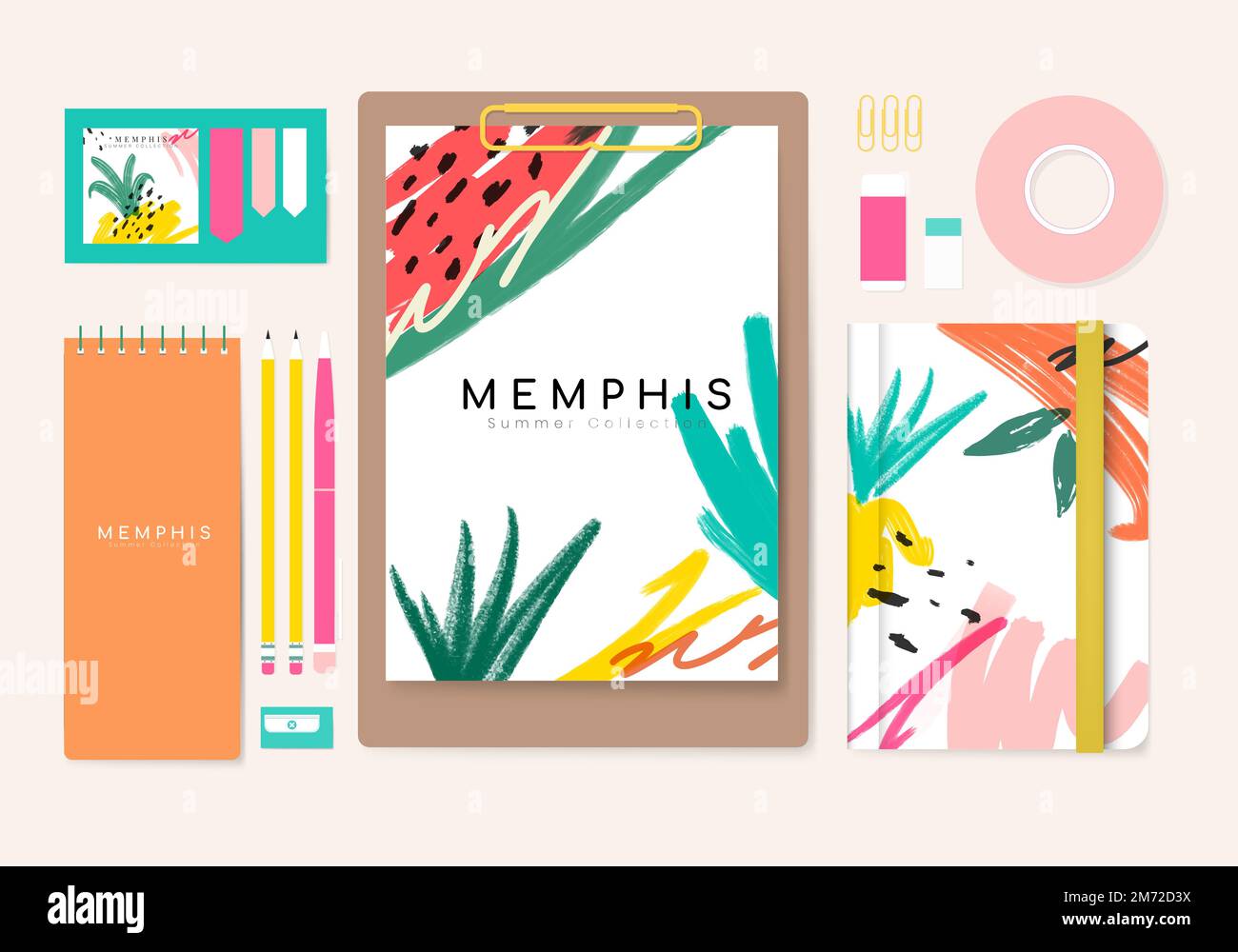 Summer memphis design stationery vector Stock Vector Image & Art - Alamy