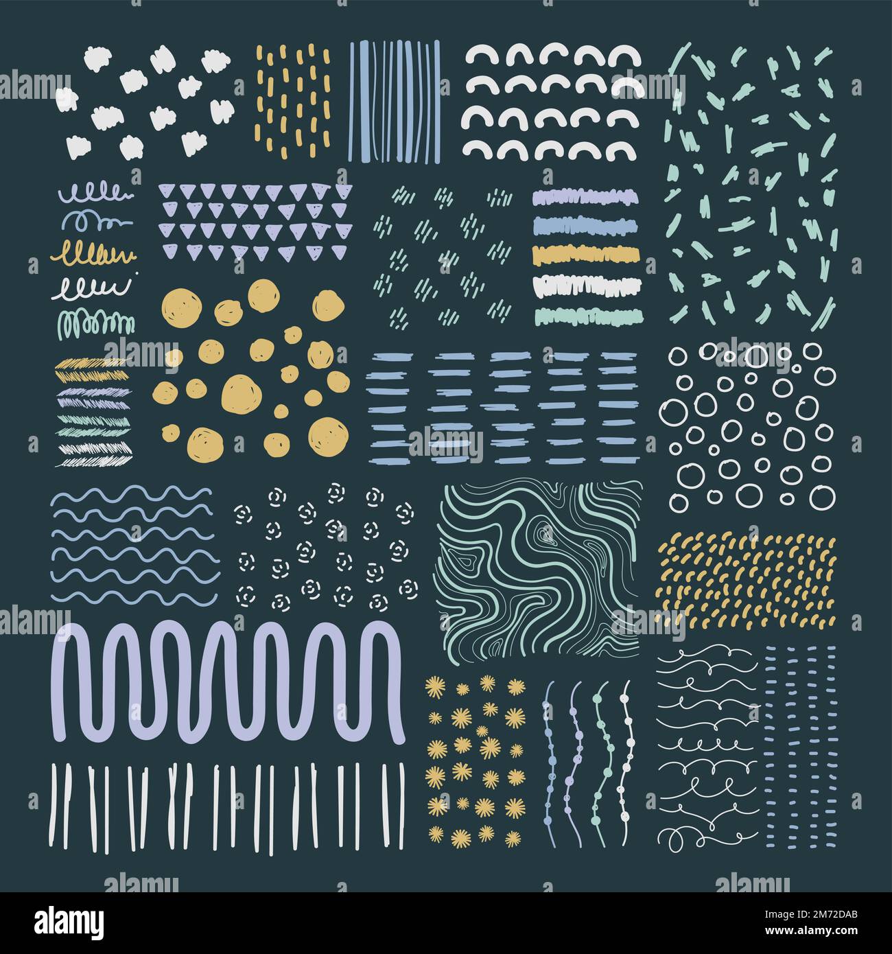 Hand drawn patterned design elements vector set Stock Vector Image ...