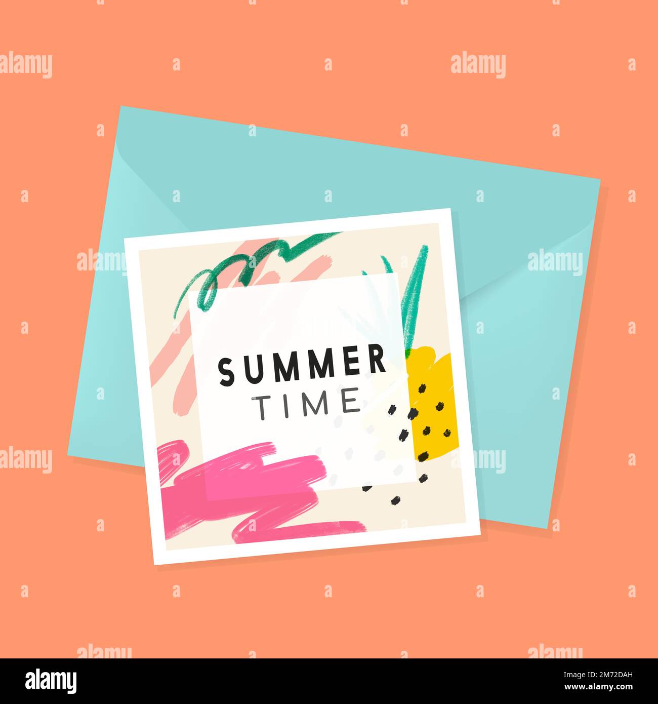 Memphis summer card design vector Stock Vector Image & Art - Alamy