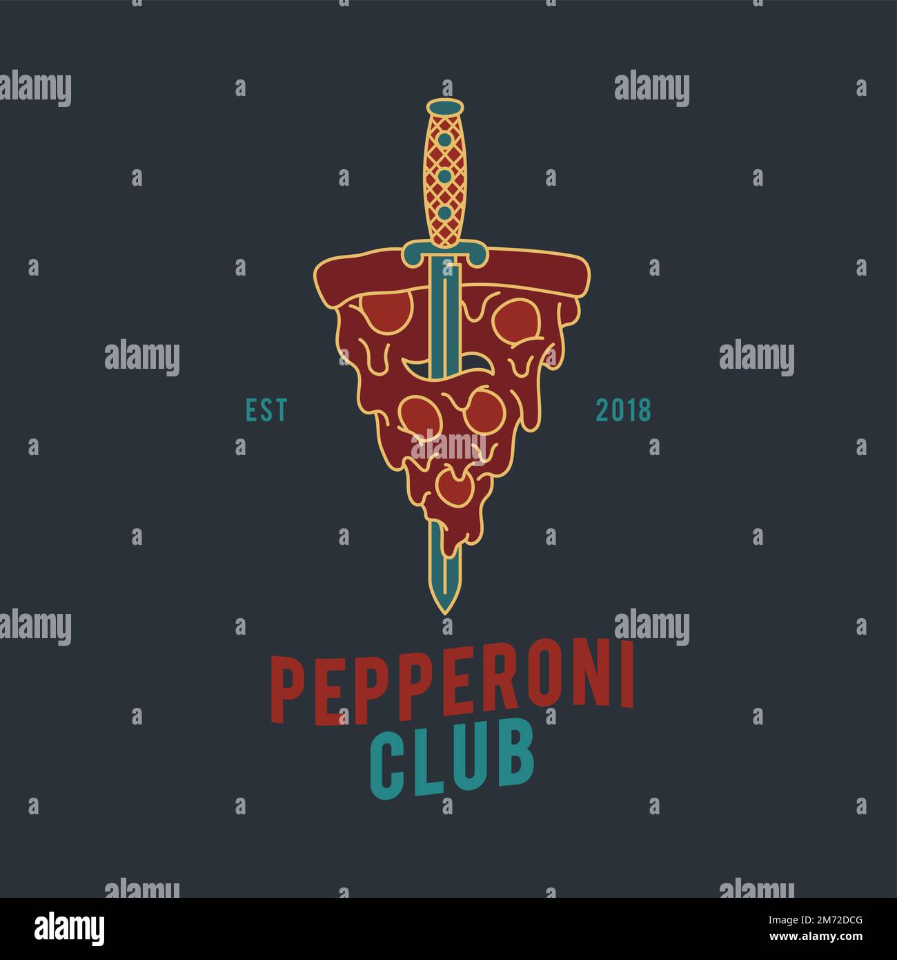 Pizza vintage stamp logo hi-res stock photography and images - Alamy