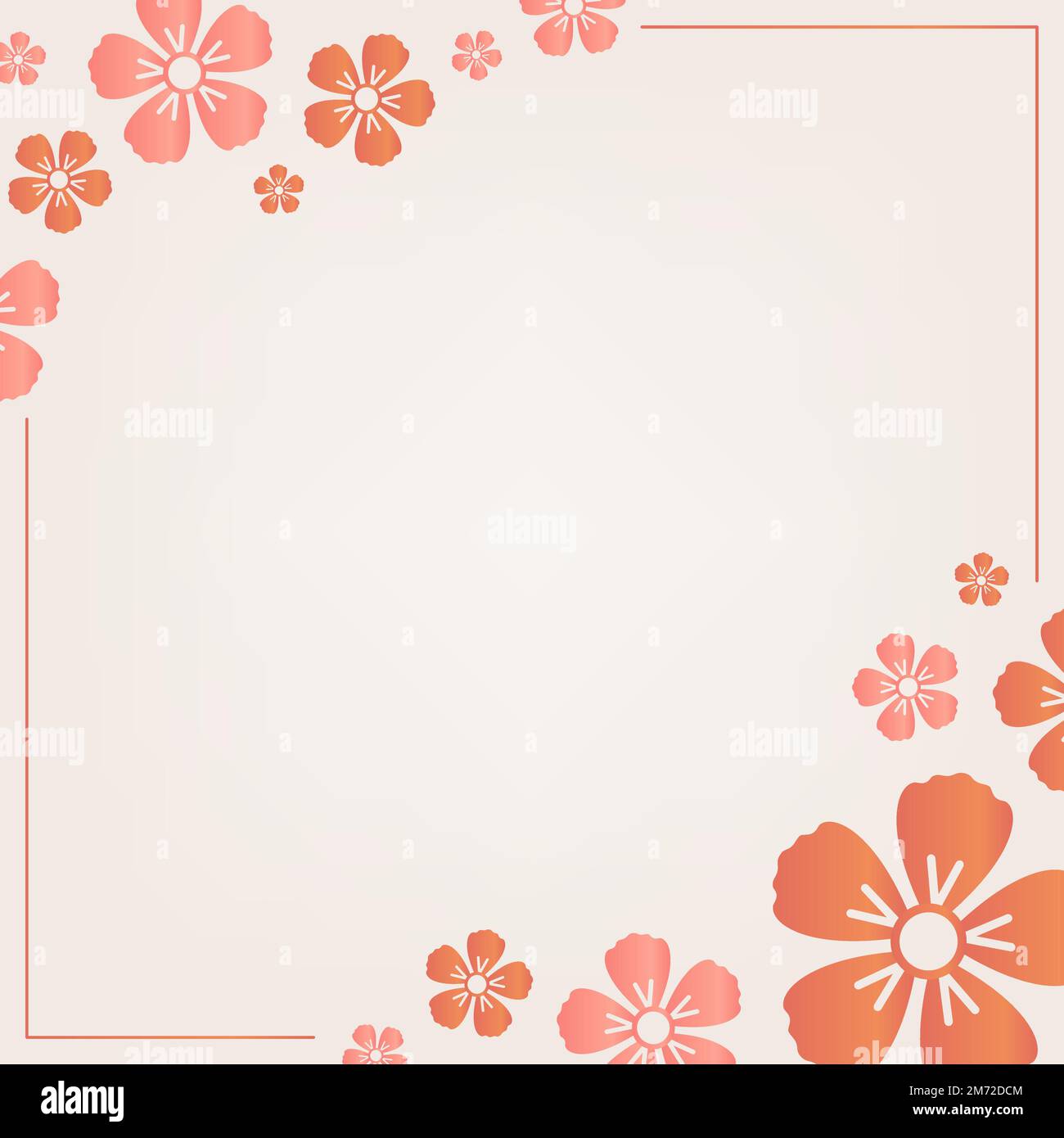 Orange flower border frame vector Stock Vector Image & Art - Alamy