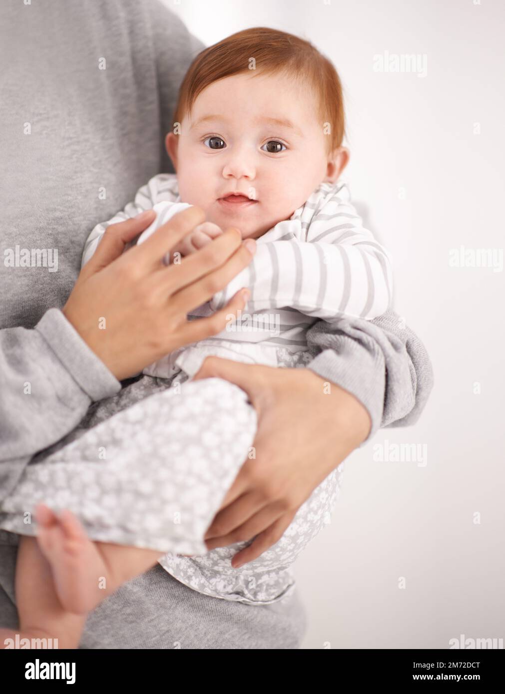 Mommy says only one more month before I start crawling. Portrait of a ...