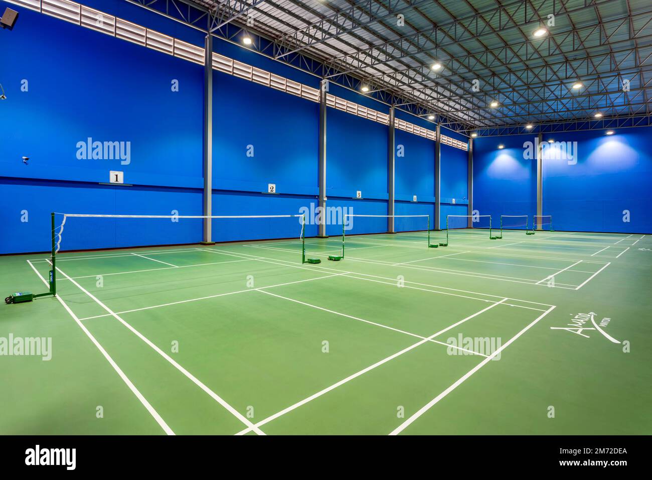 Chonburi, Thailand - April 25, 2017: Interior of Amato Minton badminton ...
