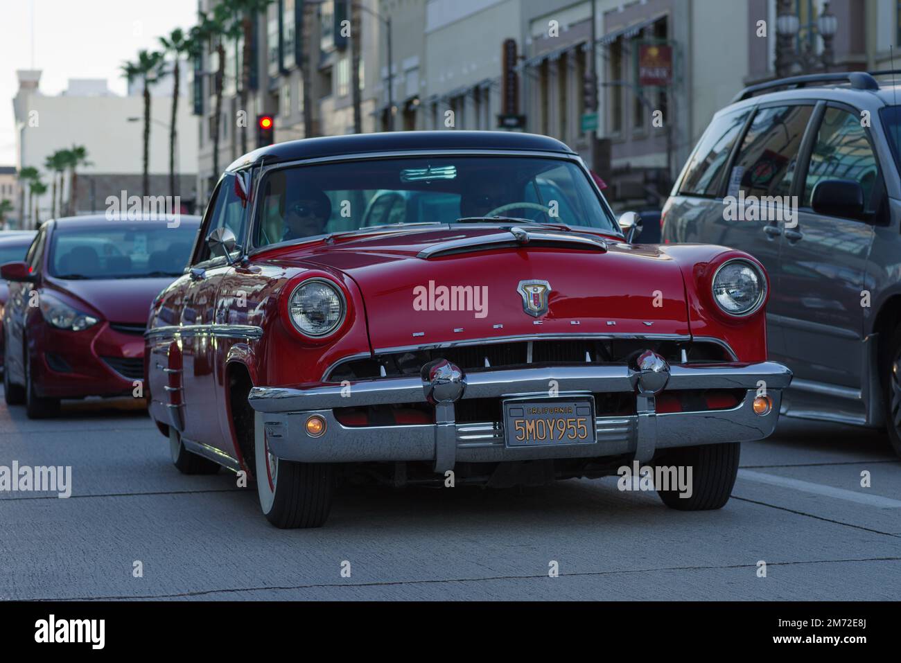 Mercury vintage car shown on Colorado Boulevard in the City of Pasadena ...