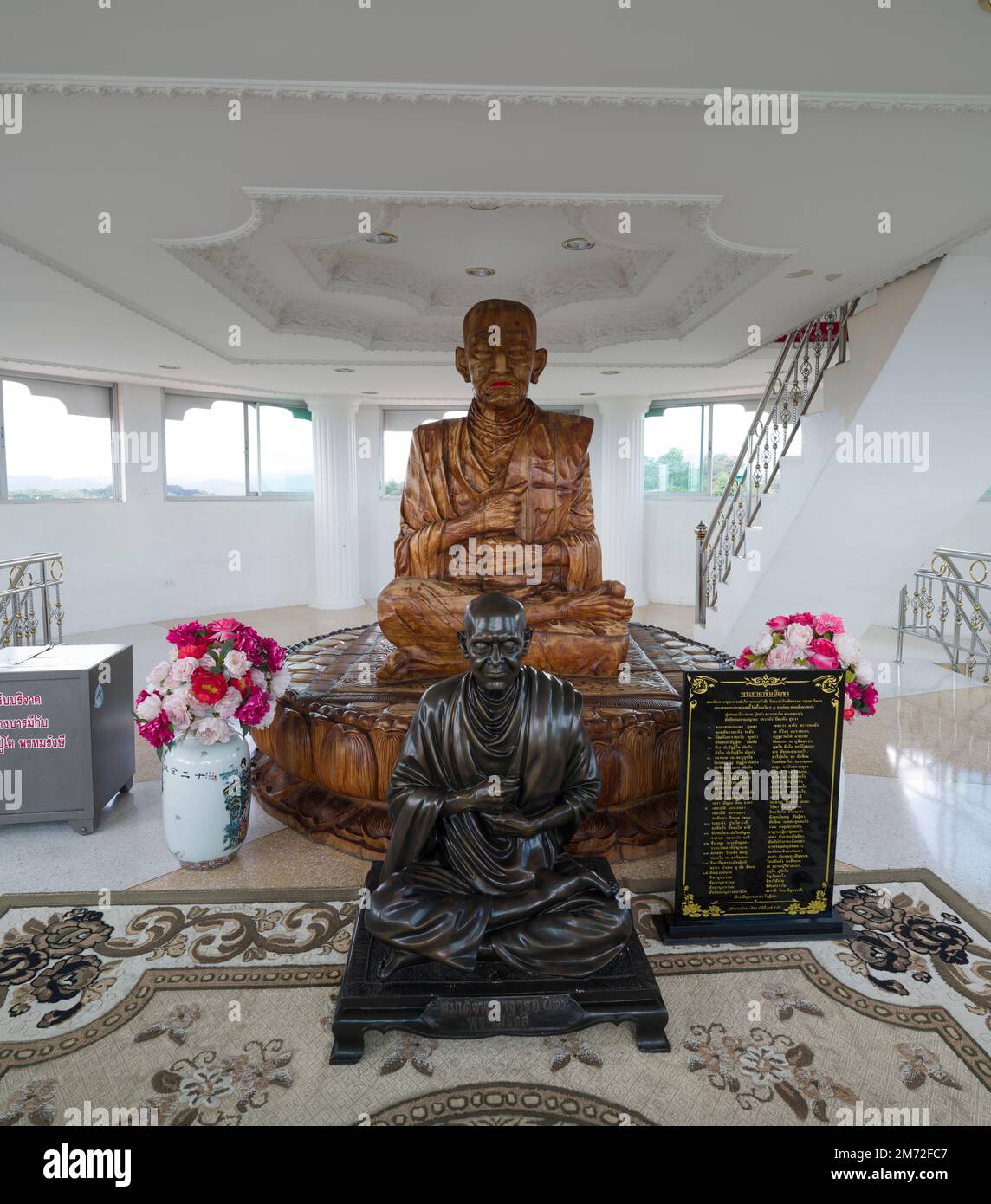 Chiang Rai, Thailand. November 17, 2022. Wat Huay Pla Kang. God statues ...