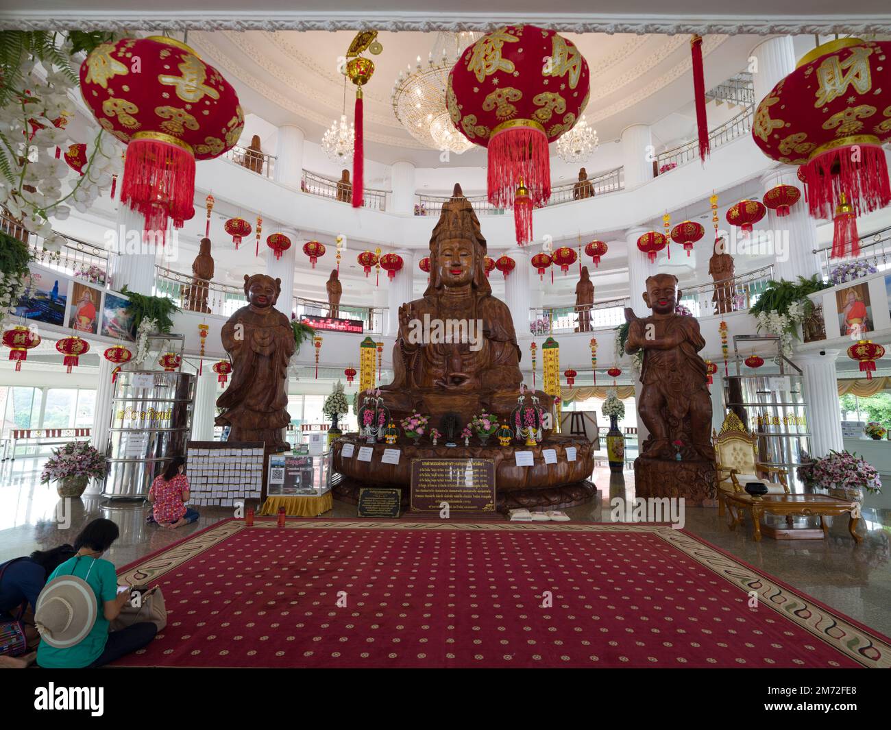 Chiang Rai, Thailand. November 17, 2022. Wat Huay Pla Kang. God statues ...