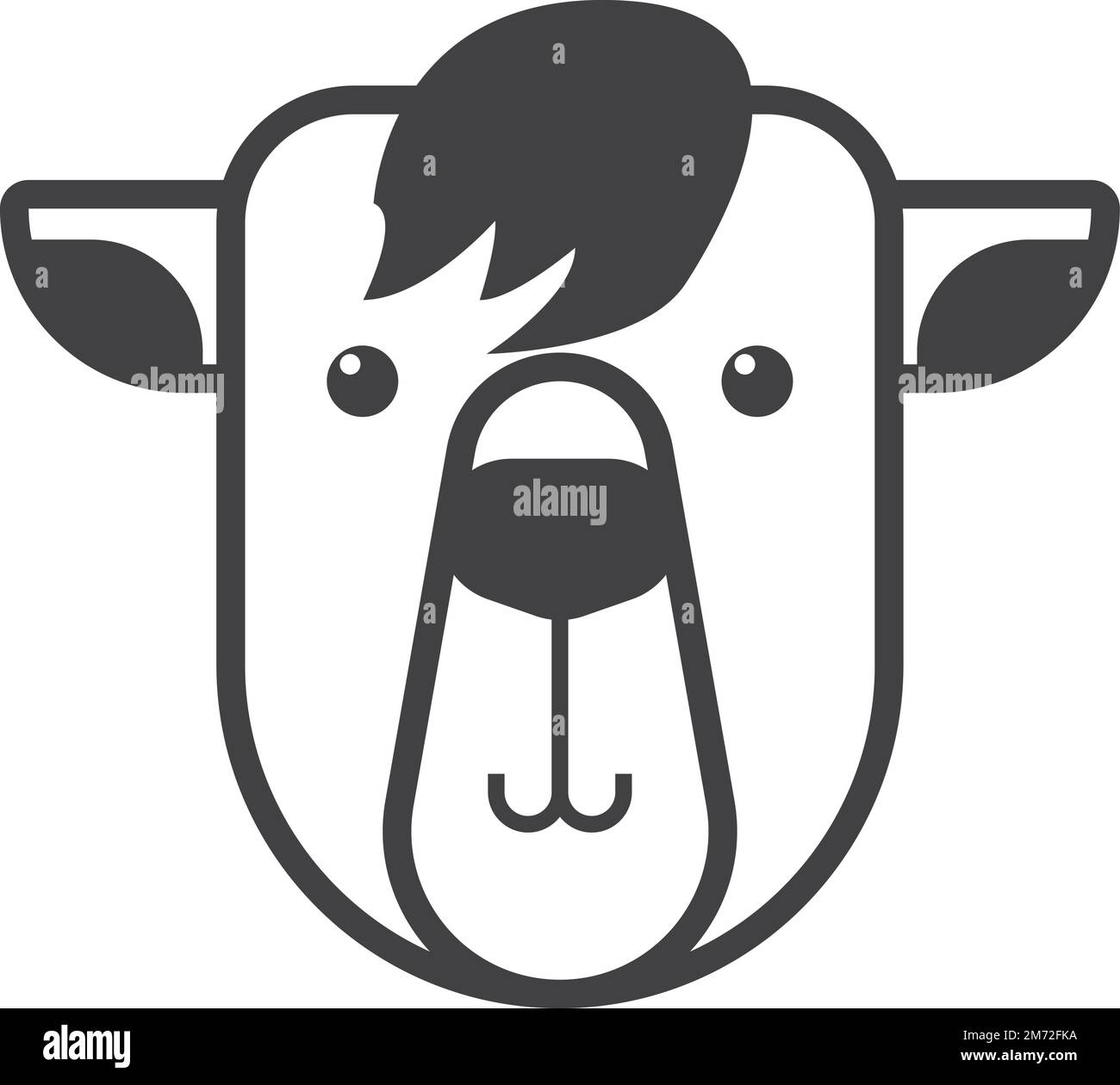 donkey face illustration in minimal style isolated on background Stock ...