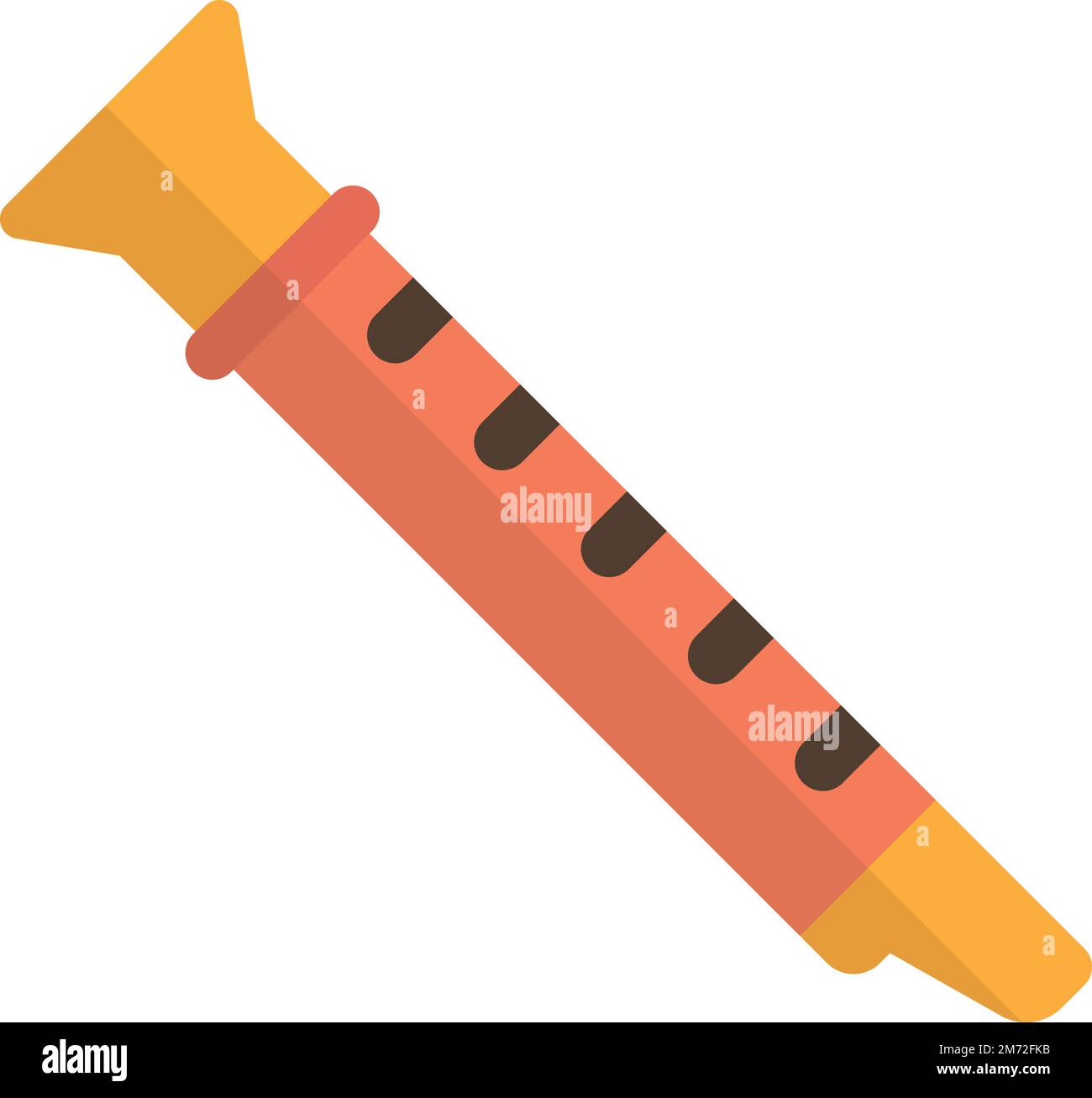 flute illustration in minimal style isolated on background Stock Vector ...