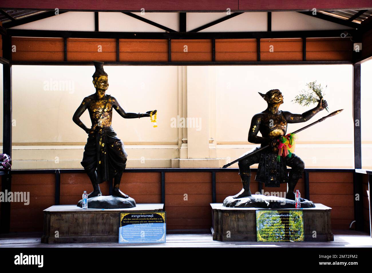 Ancient hermit deity and antique angel statue for thai people travelers ...