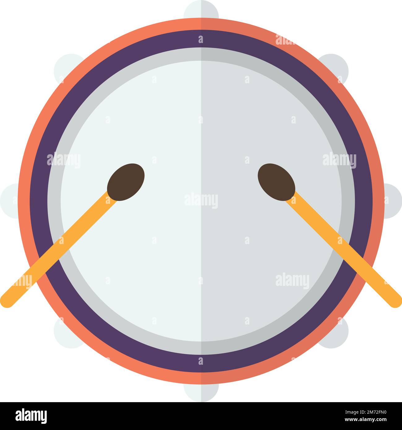 drums from top view illustration in minimal style isolated on ...