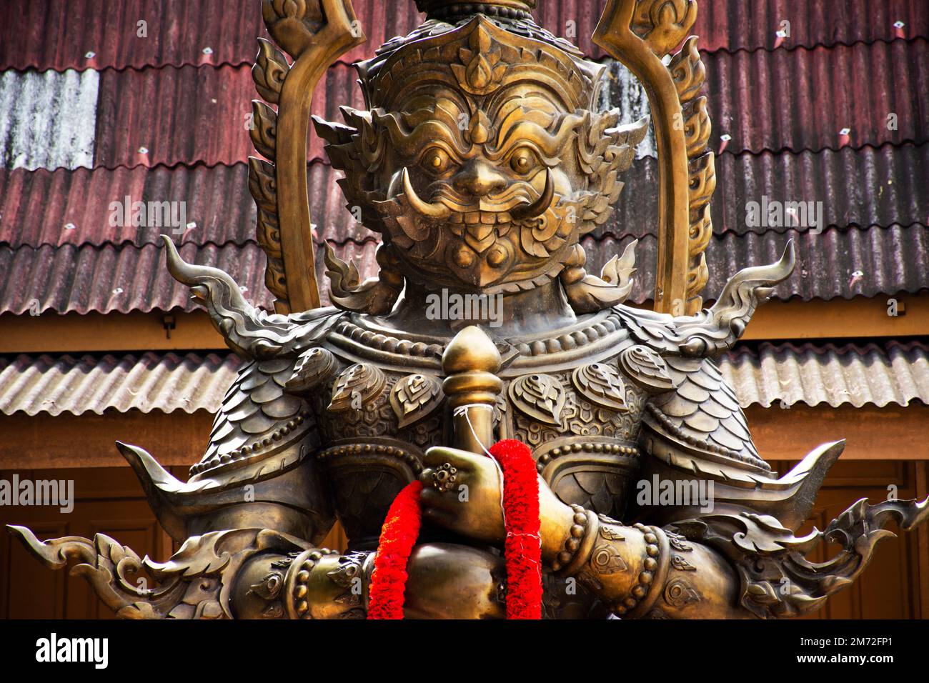 Ancient King Thao Wessuwan or Antique Vasavana Kuvera giant statue for thai people travelers ...