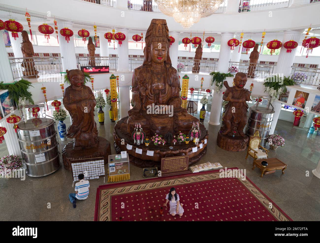 Chiang Rai, Thailand. November 17, 2022. Wat Huay Pla Kang. God statues ...