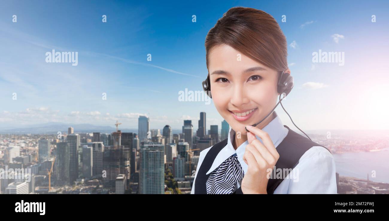 The female customer service personnel Stock Photo - Alamy