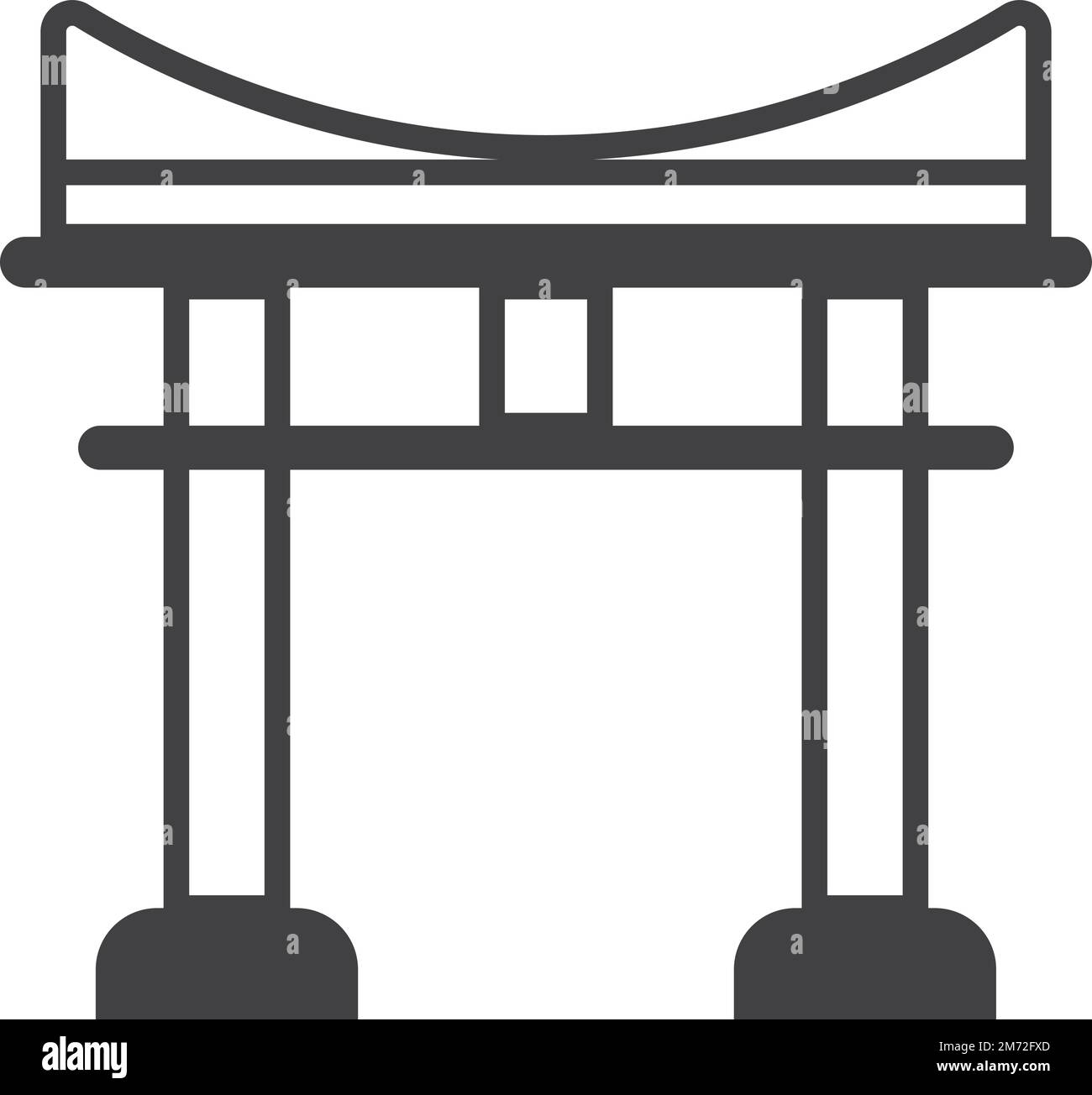 Japanese temple arch illustration in minimal style isolated on ...