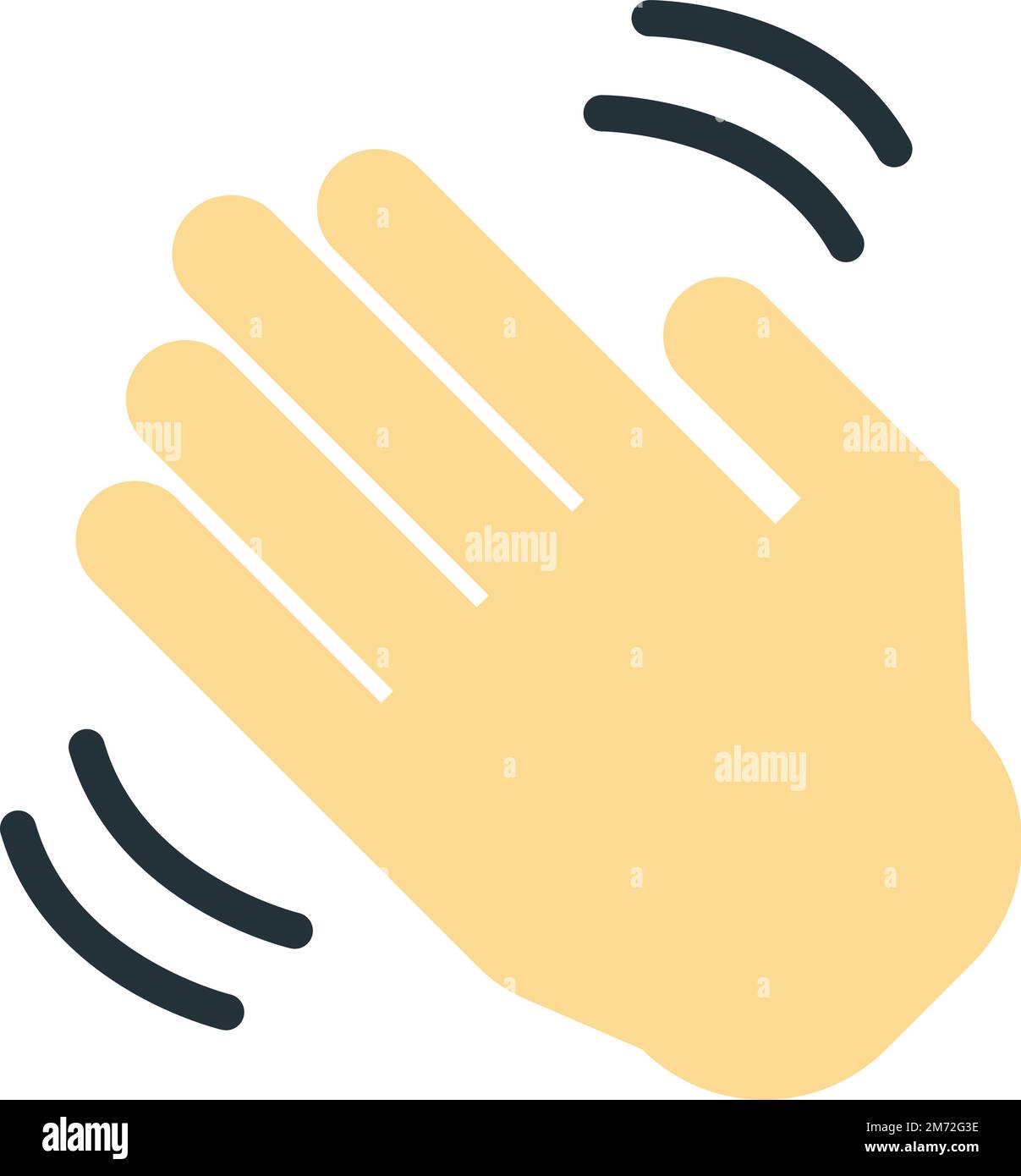 waving hand illustration in minimal style isolated on background Stock ...