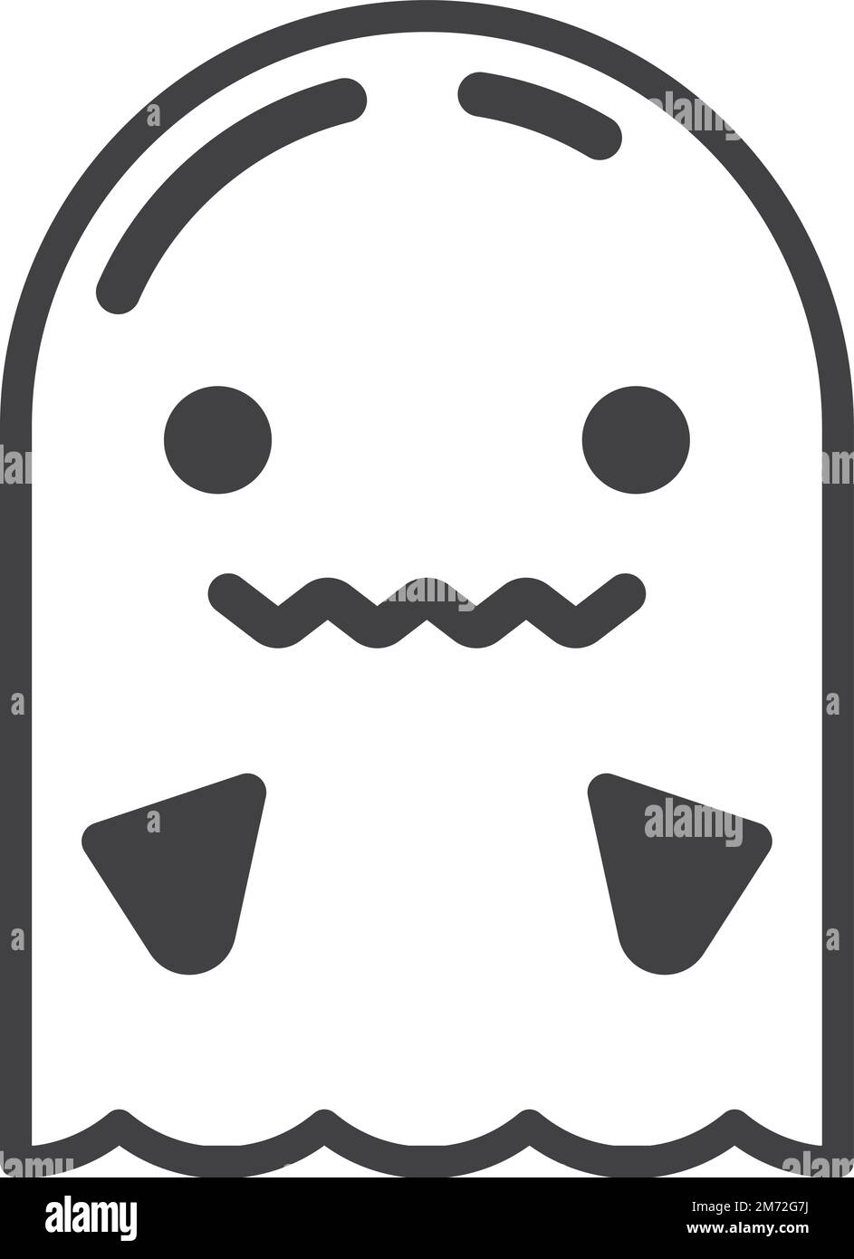 cute ghost and skull illustration in minimal style isolated on ...