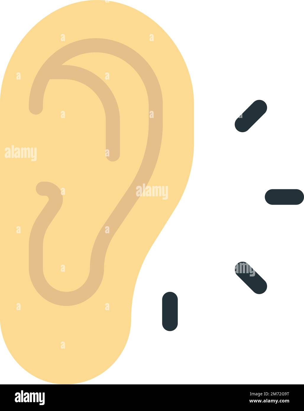 ears listening to music illustration in minimal style isolated on ...
