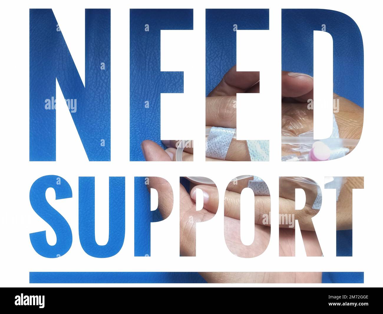 holding hands to give support while being infused. Togetherness of love ...