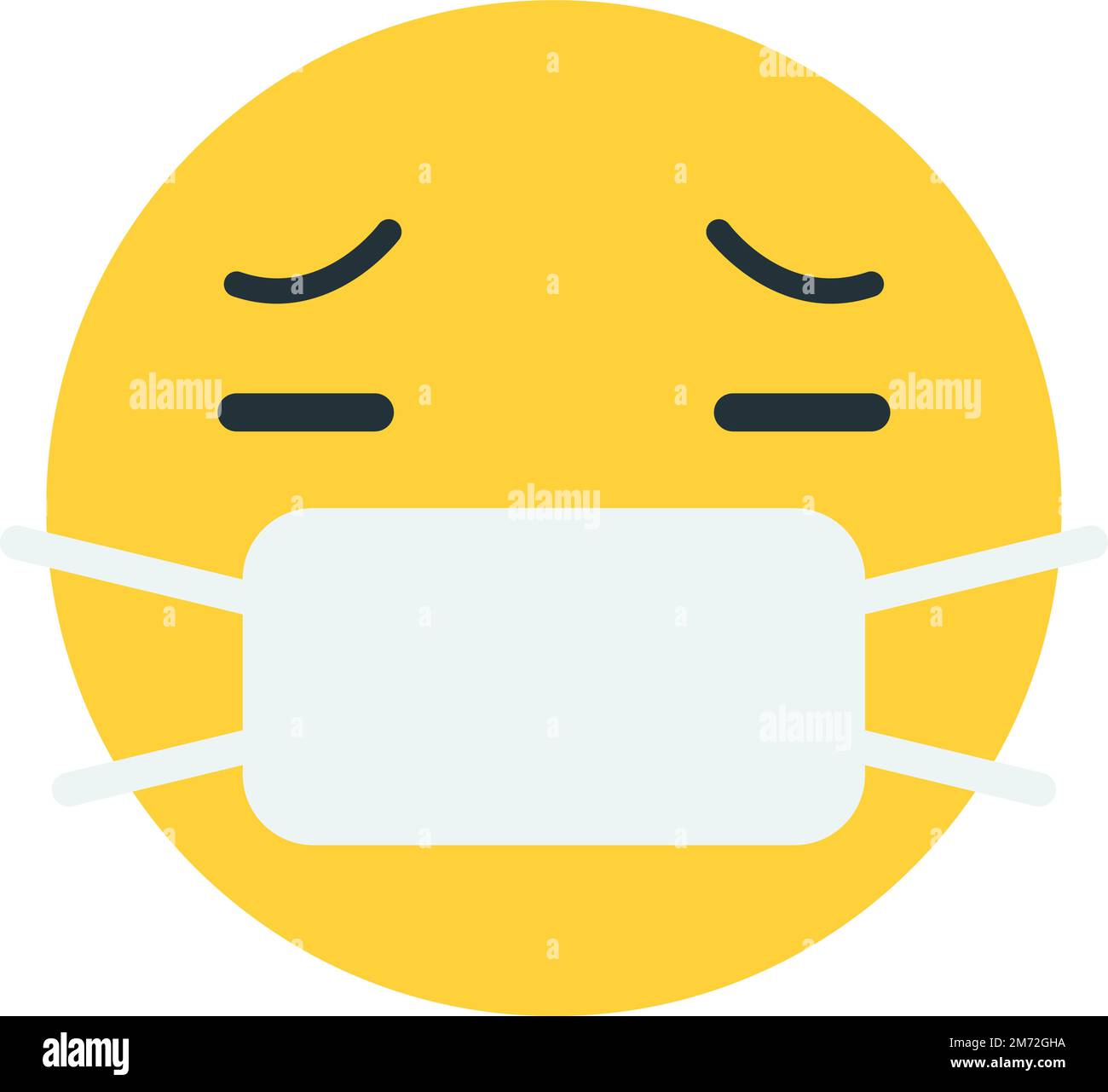 sick face emoji illustration in minimal style isolated on background ...