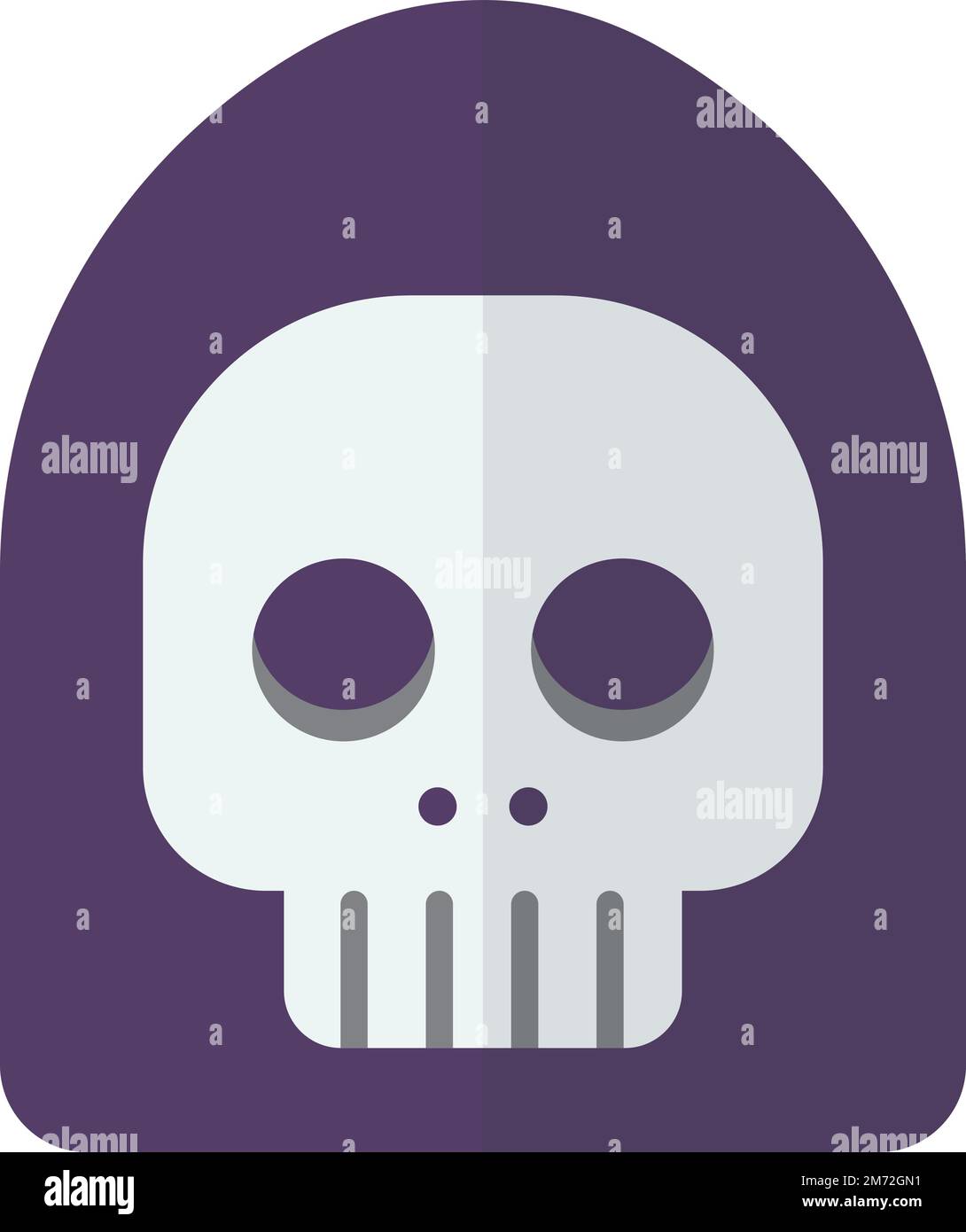 cute ghost and skull illustration in minimal style isolated on ...