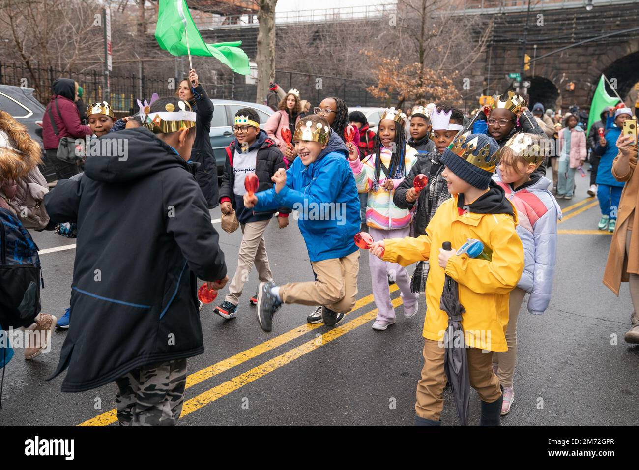 Atmosphere during Three Kings Day celebration and parade on 106 street ...
