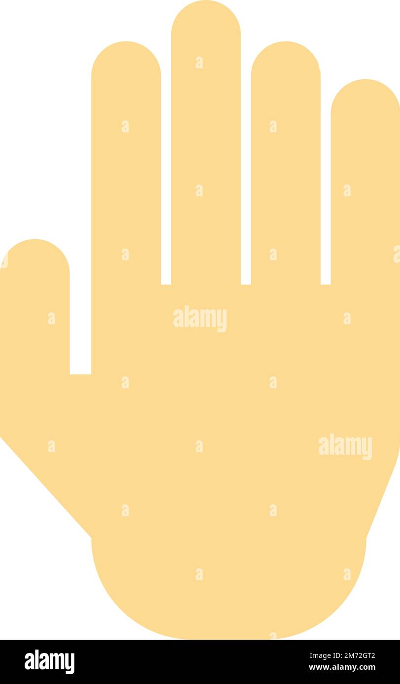 open hand illustration in minimal style isolated on background Stock ...