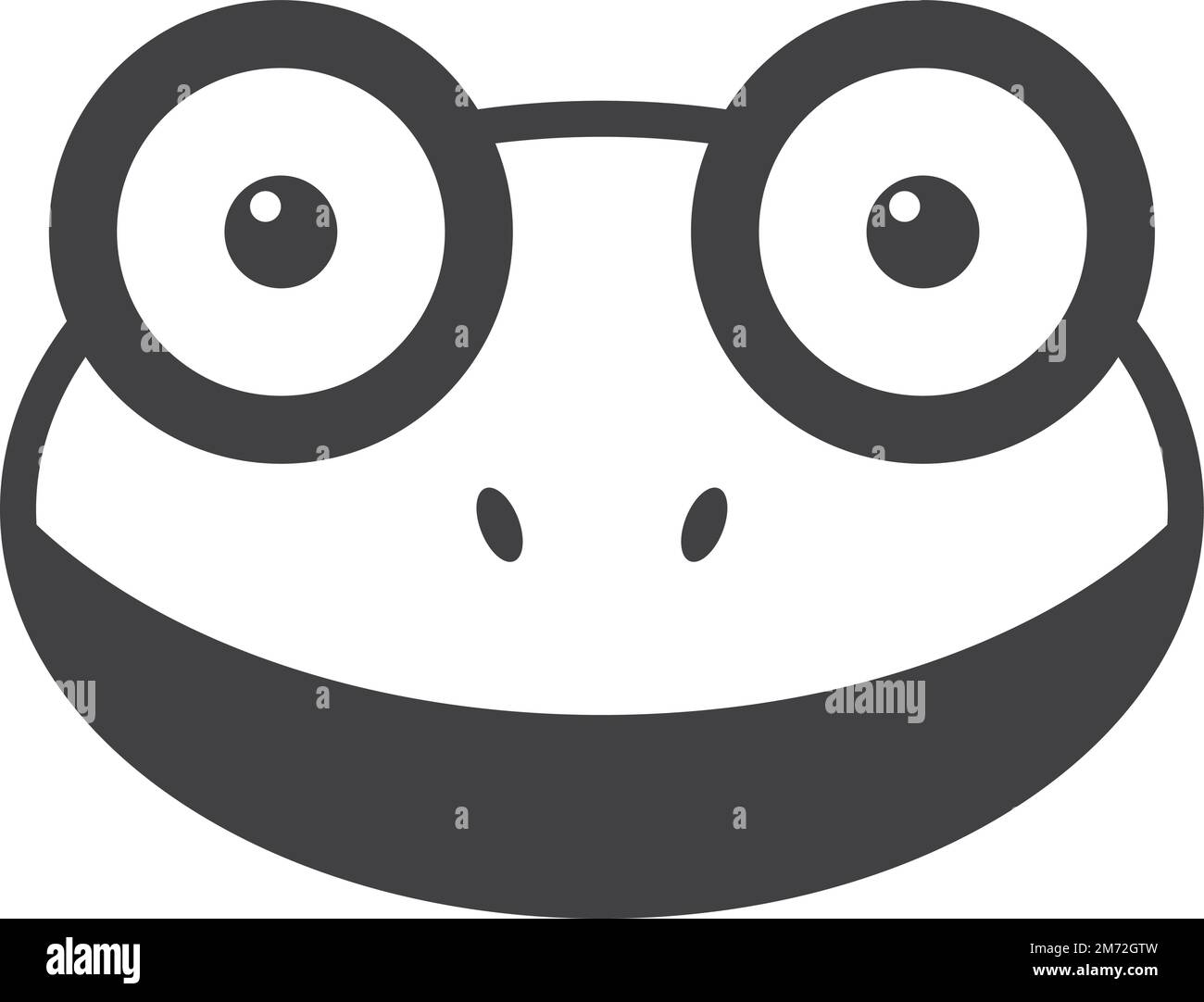 frog face illustration in minimal style isolated on background Stock ...