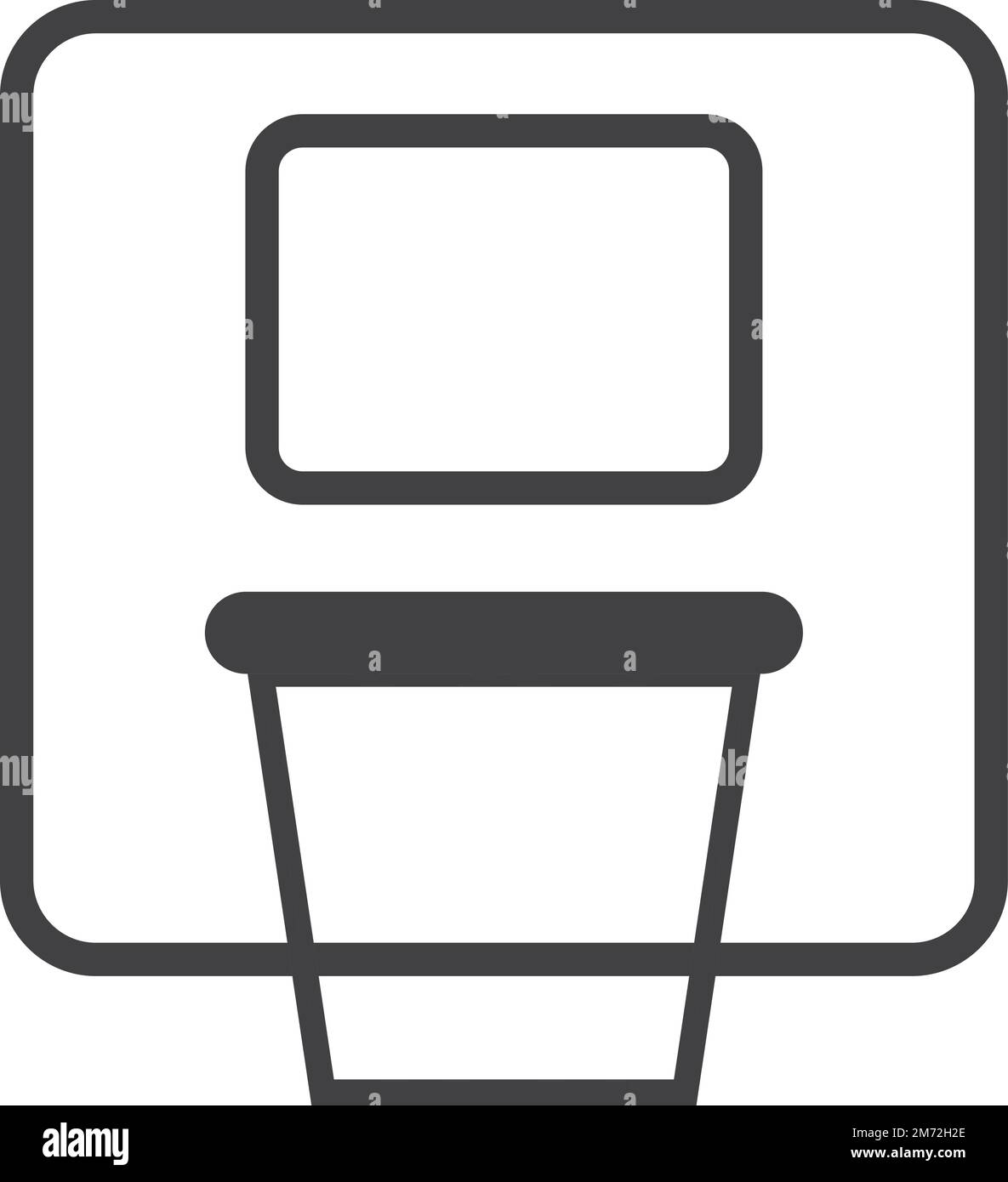 basketball backboard illustration in minimal style isolated on ...