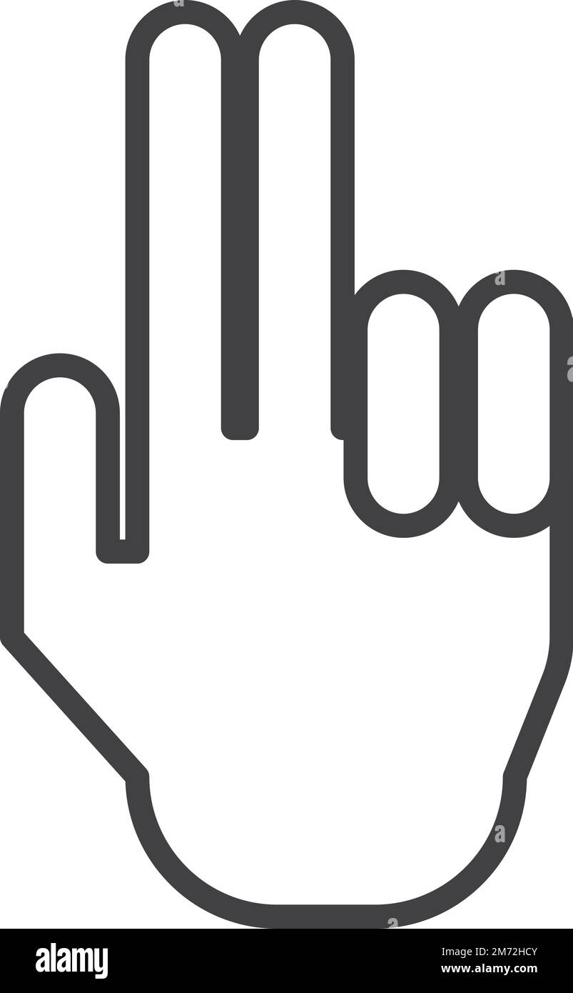 two fingers illustration in minimal style isolated on background Stock ...