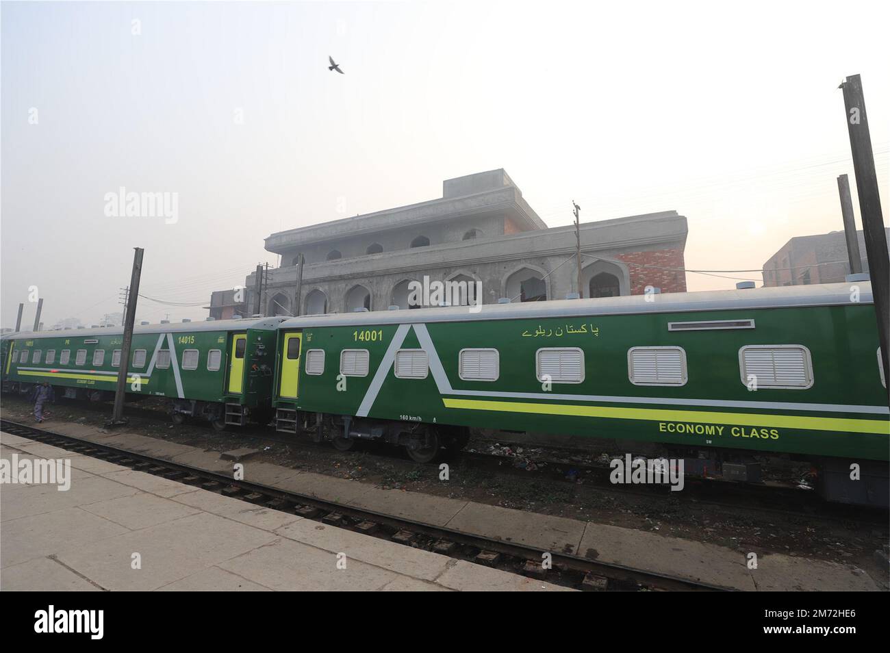 Lahore. 5th Jan, 2023. Train coaches imported from China park at Lahore ...