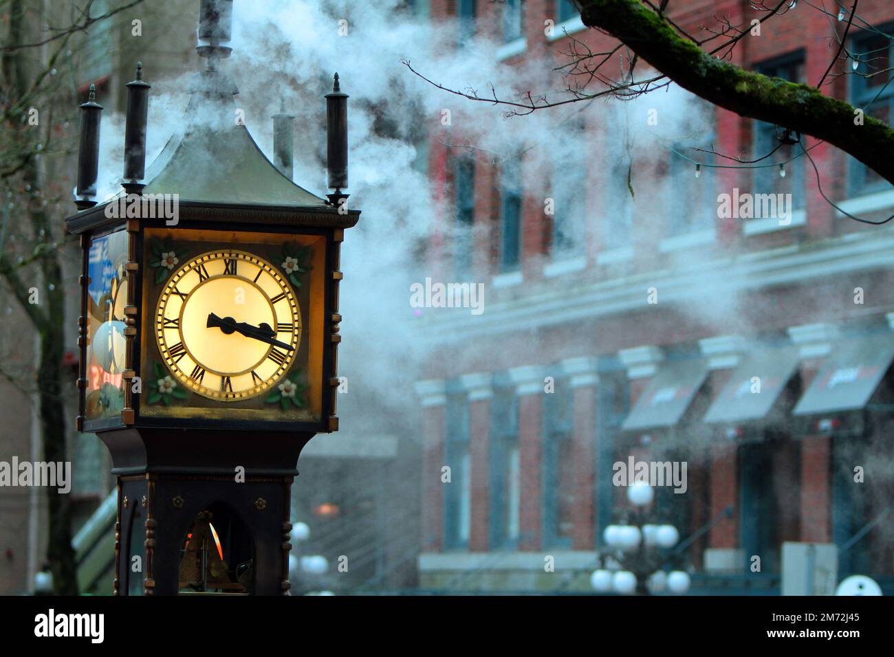 the gastown steam clock in Vancouver Canada Stock Photo - Alamy