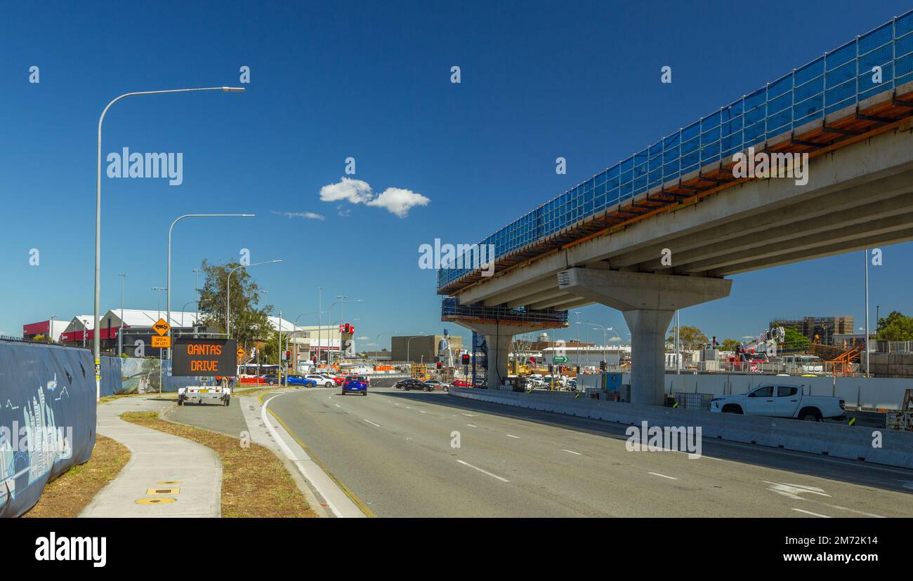 Construction of the 'Sydney Gateway' road expansion and overhead ...