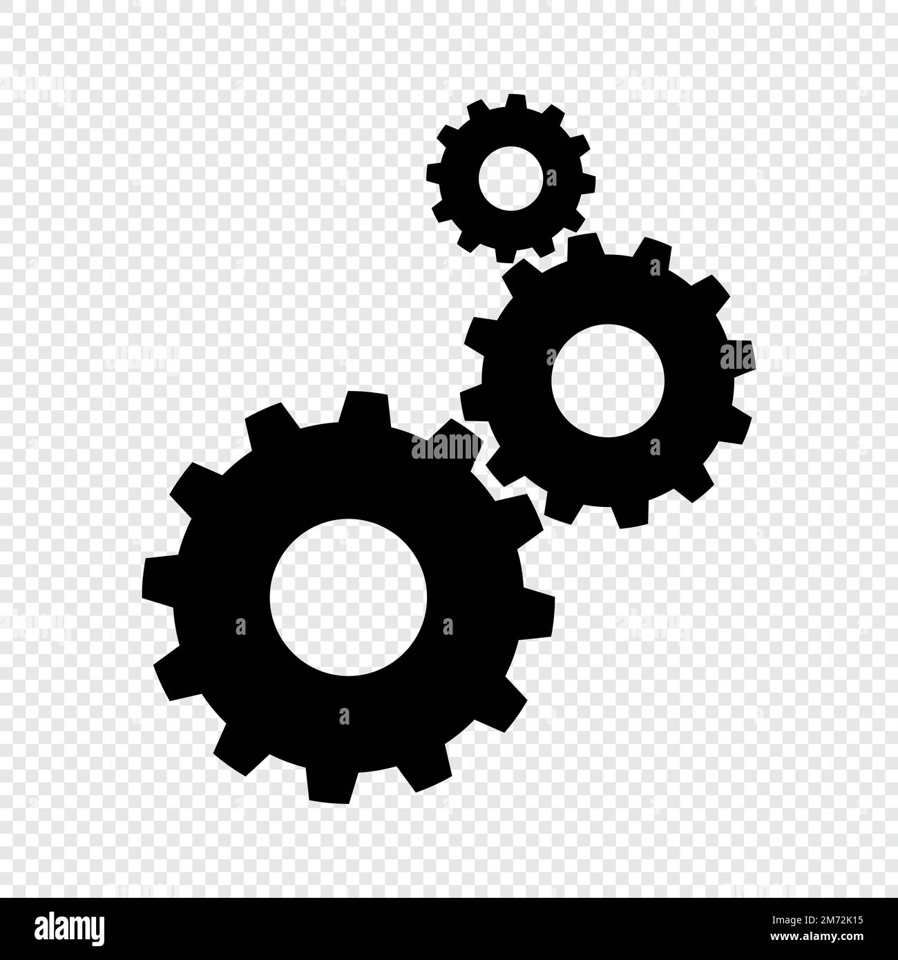 Cogwheel group black vector icon. Gear set simple glyph web symbol ...