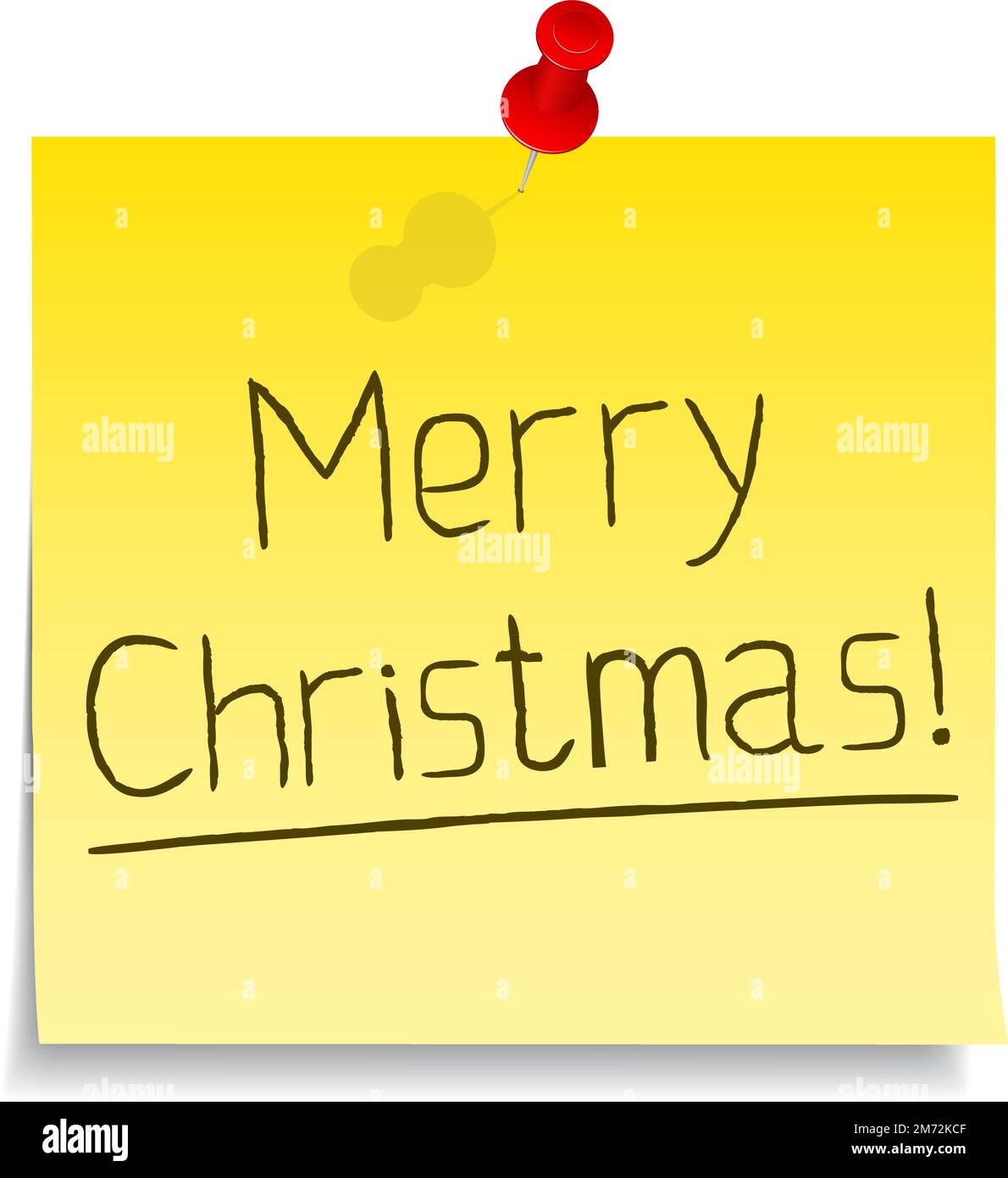 Paper note with 'Merry Christmas!' text, vector eps10 illustration ...