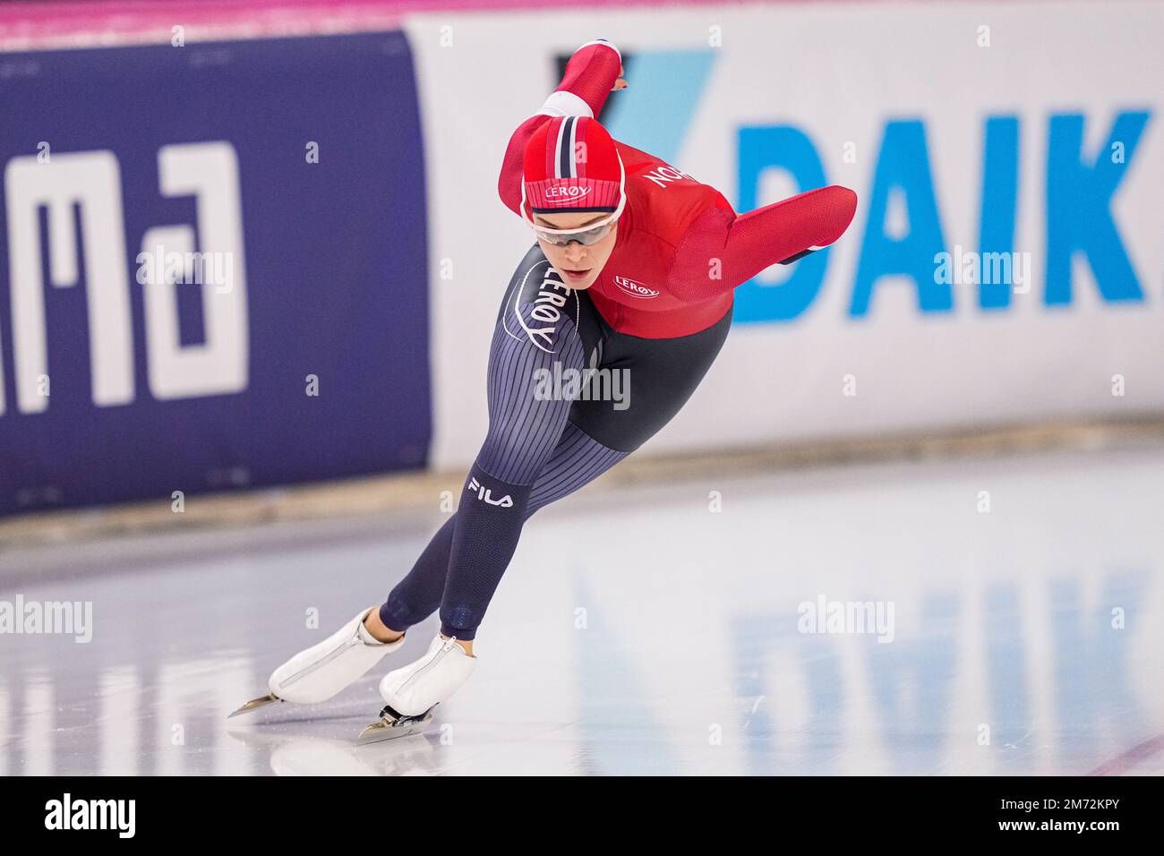 HAMAR, NORWAY - JANUARY 6: Martine Ripsrud of Norway competing on the ...