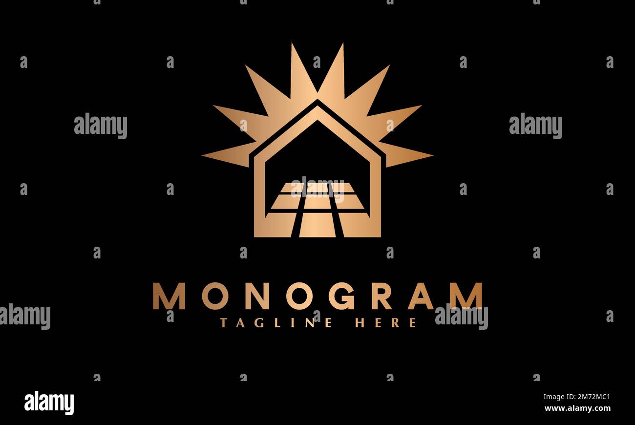 Minimal House Abstract monogram vector logo template Stock Vector Image ...