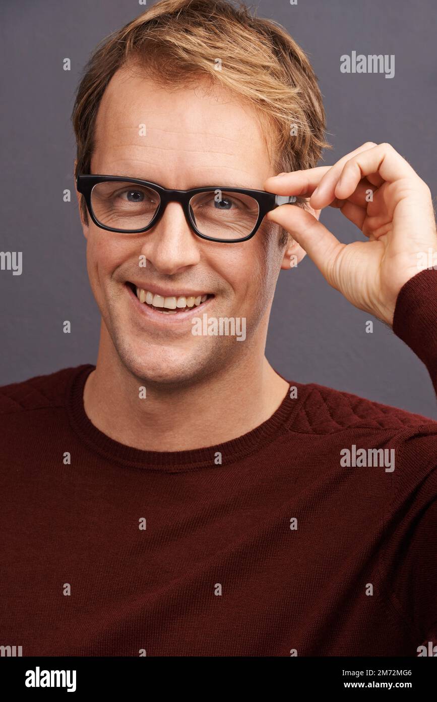 Handsome guy wearing glasses hi-res stock photography and images - Alamy