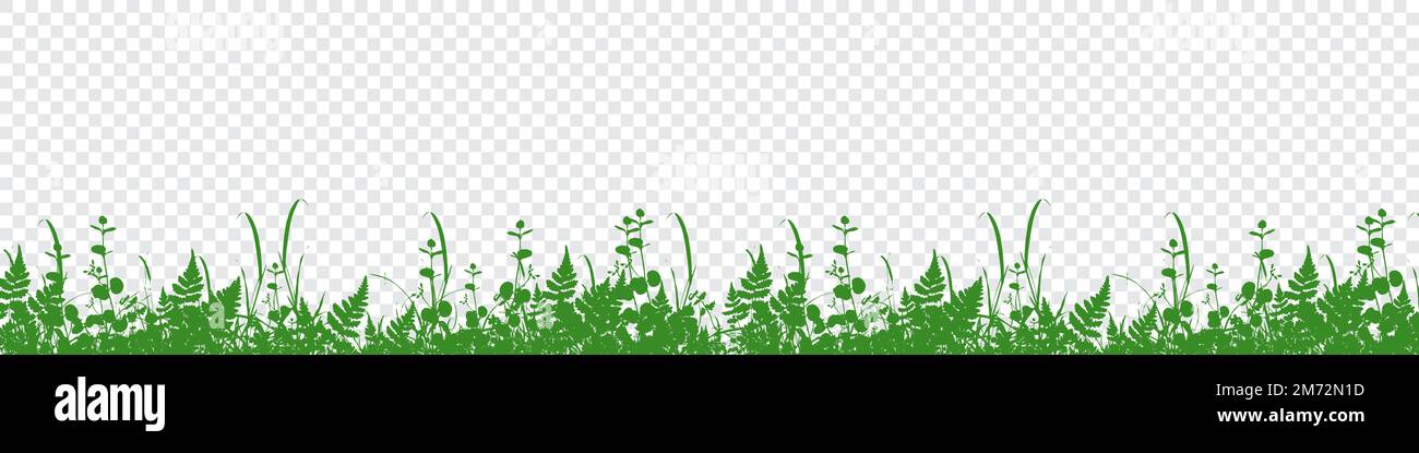 Vector green grass silhouette. Grass repeating background. Green grass ...