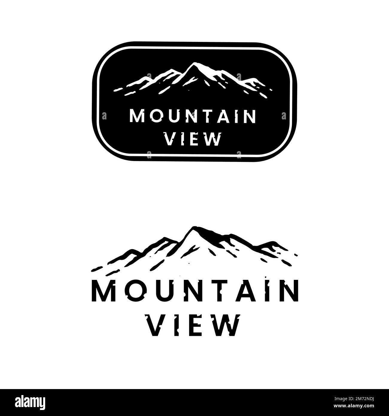 Mountain view logo set vector Stock Vector Image & Art - Alamy