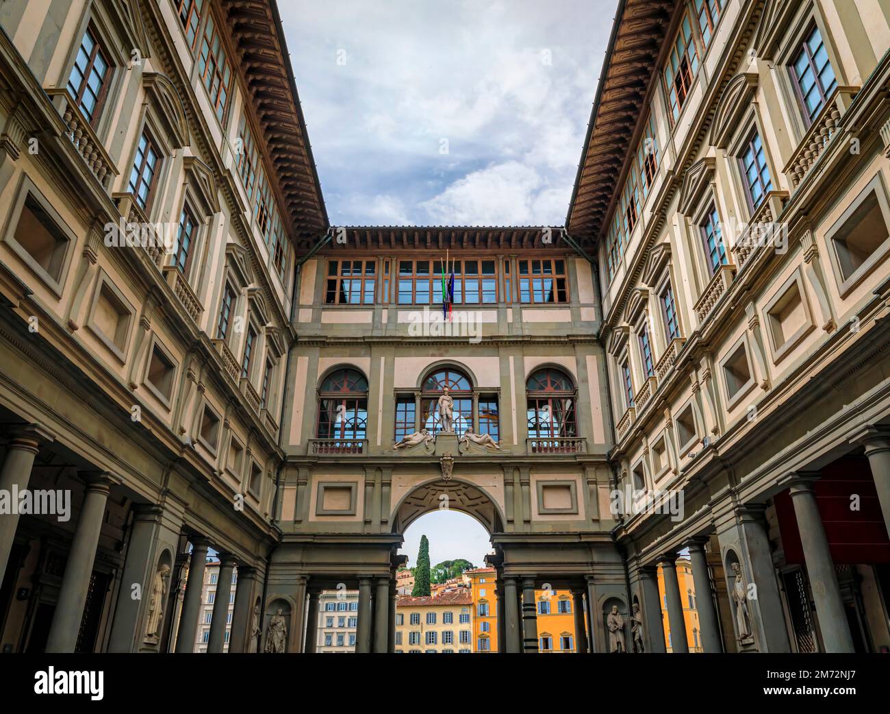 The Uffizi Gallery, famous art museum next to the Palazzo Vecchio on ...