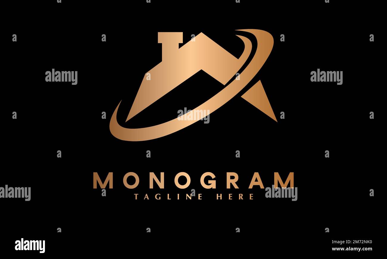 Minimal House Abstract monogram vector logo template Stock Vector Image ...