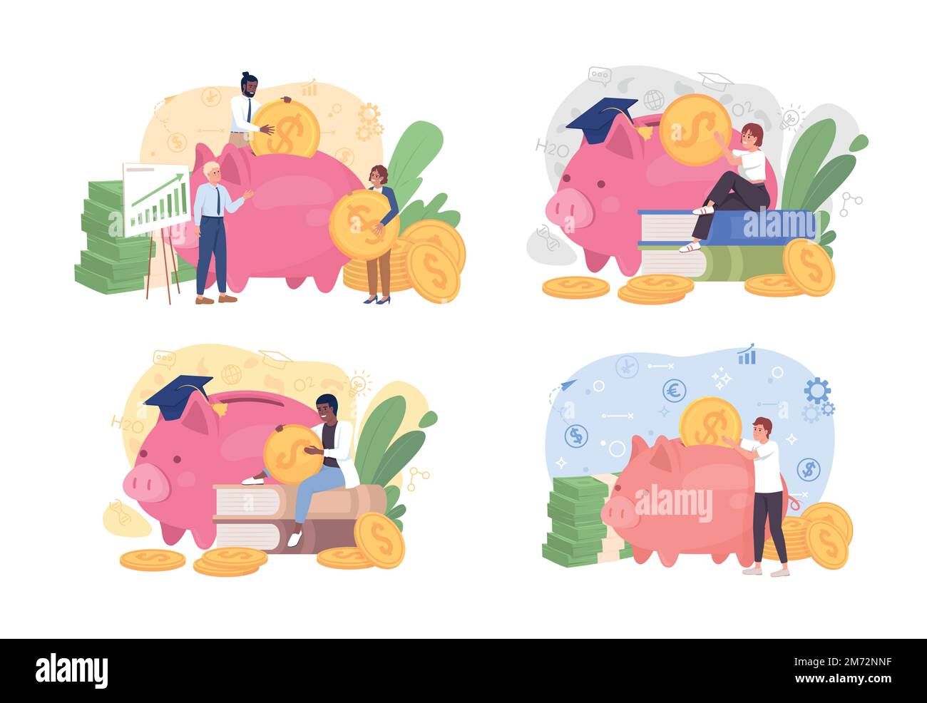 Investment flat concept vector illustration set Stock Vector Image ...