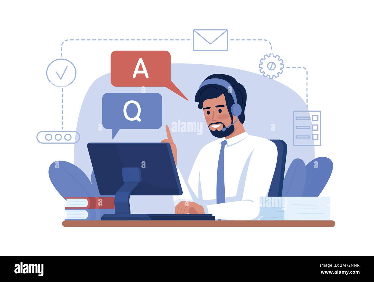 Live chat 2D vector isolated illustration Stock Vector Image & Art - Alamy