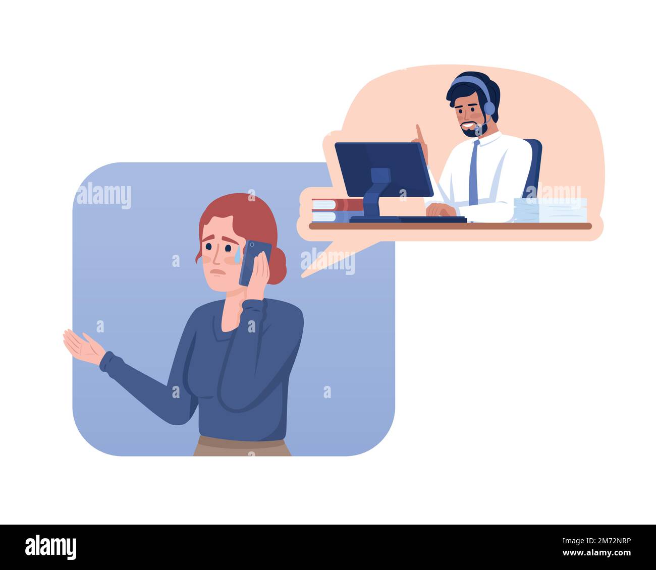Handling crying customer 2D vector isolated illustration Stock Vector Image & Art - Alamy