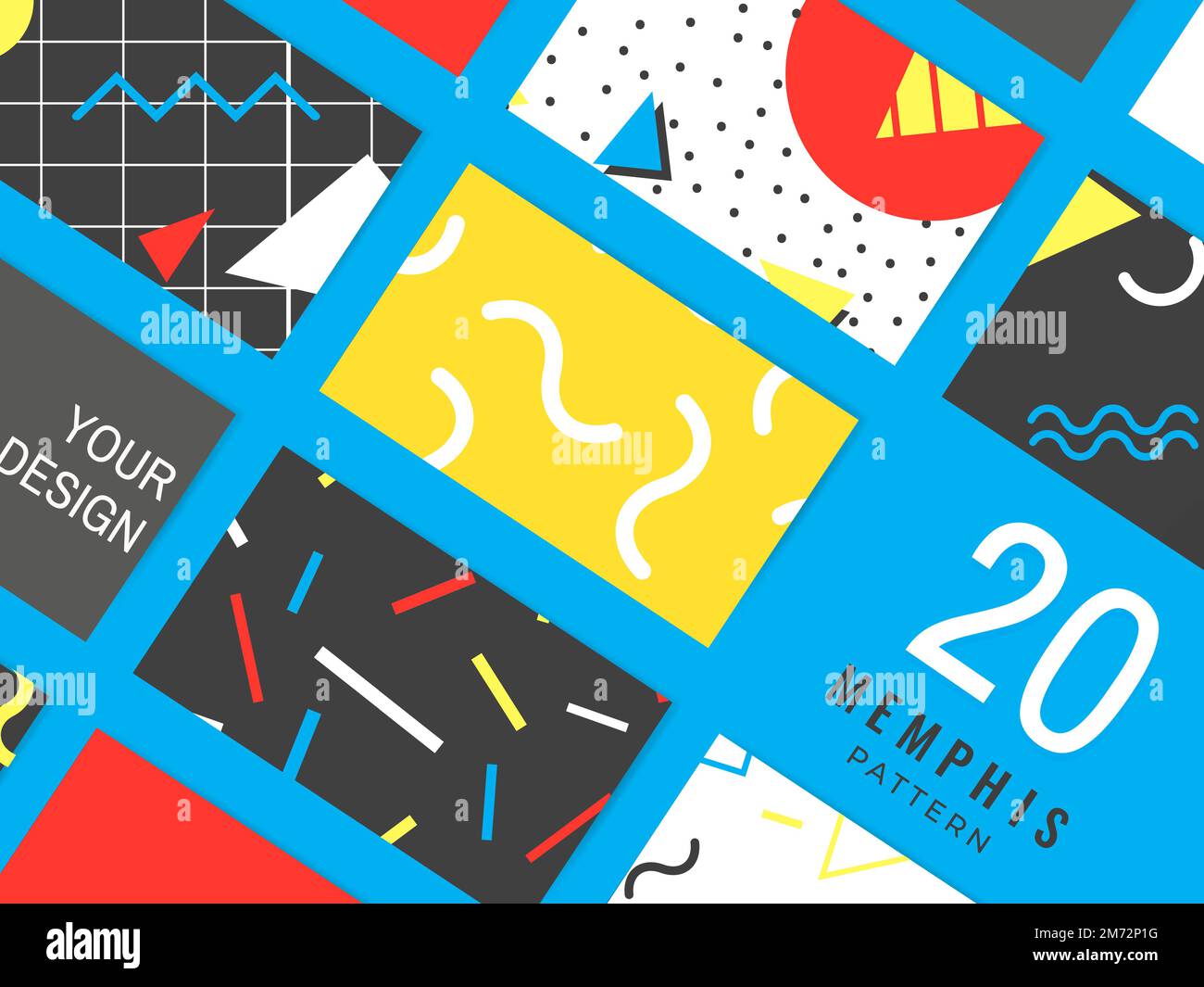 Colorful geometric memphis style cards set Stock Vector Image & Art - Alamy